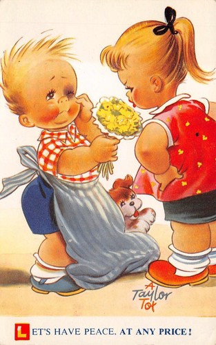 CHILDREN MAKEUP FIGHT ENGLAND TAYLOR TOT SIGNED COMIC BAMFORTH POSTCARD ...