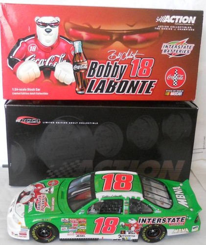 2001 BOBBY LABONTE #18 COCA-COLA POLAR BEAR 1:24 RCCA CLEAR WINDOW BANK ...