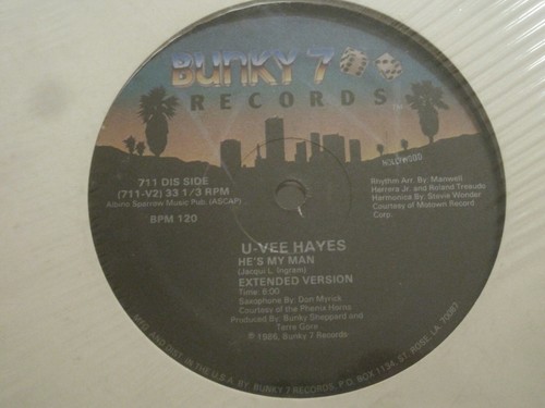 U-VEE HAYES B.Y.O.M. (BRING YOUR OWN MAN) 12" OG '86 SYNTH FUNK MODERN ...