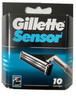 ^10 Gillette Sensor Razor Blades Cartridges Refills Shaver Handle Fit ...