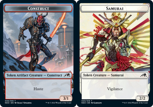 MTG: Construct Token (006) // Samurai Token - Foil [Moderately Played ...