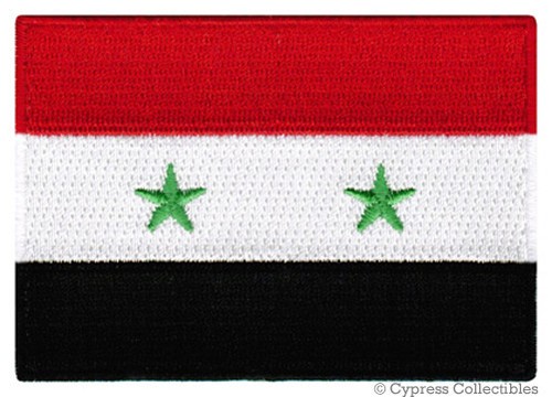 SYRIA FLAG embroidered iron-on PATCH SYRIAN ARAB EMBLEM BASHAR ASSAD ...