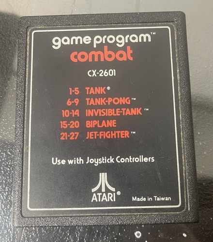 COMBAT TANK PONG Atari 2600 1978 Cartridge UNTESTED | eBay