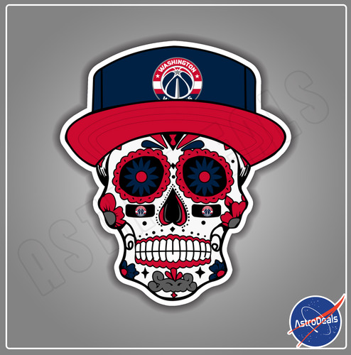 Washington Wizards Sugar Skull NBA Basketball Logo Sticker Decal *Size ...