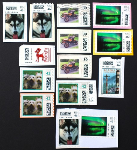 U.S. Used Custom Stamps Lot of 14 on Piece | eBay