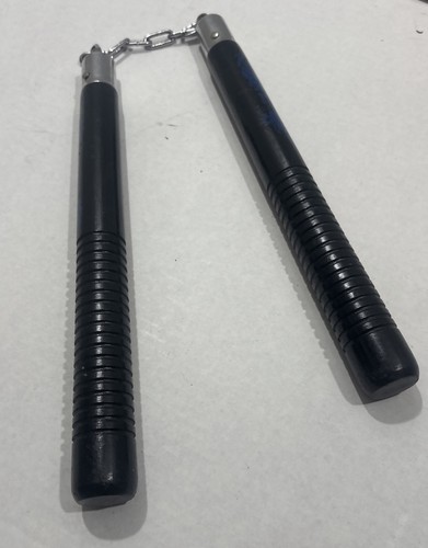 Vtg Hardwood Nunchaku Nunchucks Authentic Martial Arts 5” Swivel Chain ...