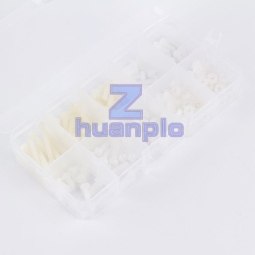 160Pcs White Metric M3 8 Sizes Assortment Stand-off Nylon Screws Bolt ...