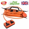 OUTDOOR GARDEN ORANGE EXTENSION LEAD ALL LENGTHS 1 GANG SOCKET & 2 GANG ...