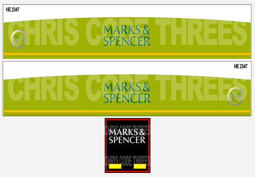 Code 3 Adhesive Vinyl Trailer Decal - Marks & Spencer - 1/50 1/76 1/148 ...