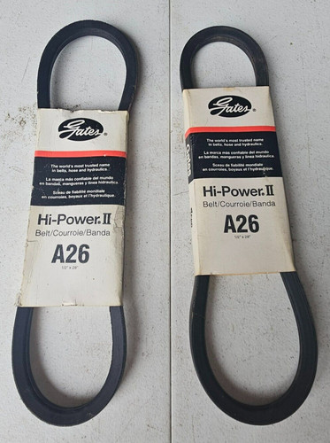 (2) Gates A26 Hi-Power II Belt 1/2" x 28" | eBay