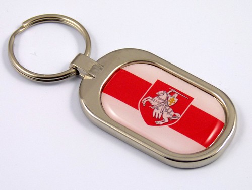 Belarus Flag Key Chain metal chrome plated keychain key fob keyfob ...