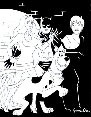 DAPHNE OF SCOOBY DOO & BATMAN ORIGINAL COMIC ART BLACK INK SKETCH ON ...