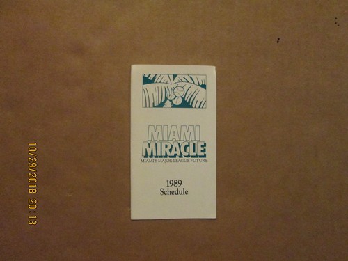 Miami Miracle Vintage Circa 1989 Team Logo Baseball Pocket Schedule | eBay