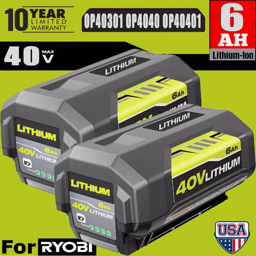 2PACK For Ryobi OP40404VNM 40VOLT 6.0Ah 8.0Ah Lithium-Ion Battery ...