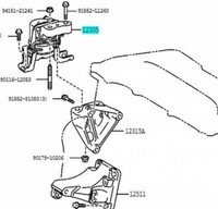 1230528080 Genuine Toyota INSULATOR SUB-ASSY, ENGINE MOUNTING, RH 12305 ...