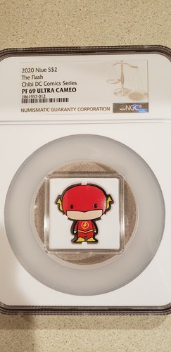 DC COMICS THE FLASH CHIBI $2 SILVER COIN 2020 NIUE NGC PF69 ULTRA CAMEO ...