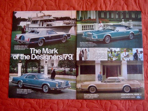 1979 LINCOLN CONTINENTAL MARK V DESIGNER SERIES - ORIG MAGAZINE AD ...