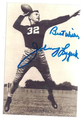 Johnny Lujack Signed Autographed Photo Notre Dame 1947 Heisman Trophy ...
