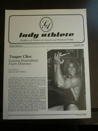 Lady Athlete Magazine Women's Bodybuilding December 1983 Teagan Clive ...