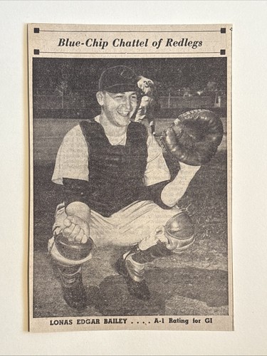 Ed Bailey Cincinnati Reds Blue Chip 1953 Sporting News Baseball 4X6 ...