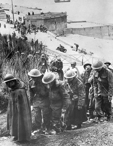 British prisoners war captured Dunkirk France 1940 walk dejectedly ...