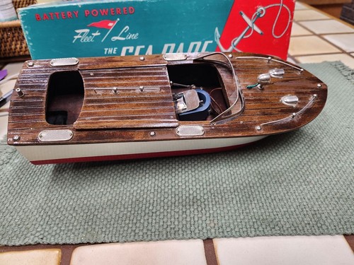 Vintage 1950s Fleet line sea baby Toy Boat Battery Operated Motor | eBay