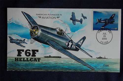 American Advances Aviation F6F Hellcat 37c Stamp FDC HP Collins#X3906 ...
