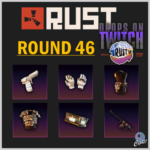 Rust Twitch Drops - Round 46 - "Trust in Rust" - ALL 6/6 Items/Skins | eBay