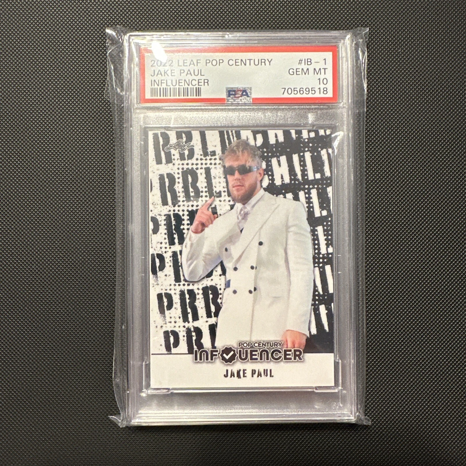 Jake Paul 2022 Leaf Pop Century Influencer #IB-1 Base (Print Run: 3,094 ...