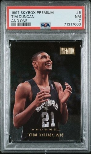 1997 Skybox Premium and One 6 Tim Duncan Rookie Card PSA 7 SP 1:96 ...