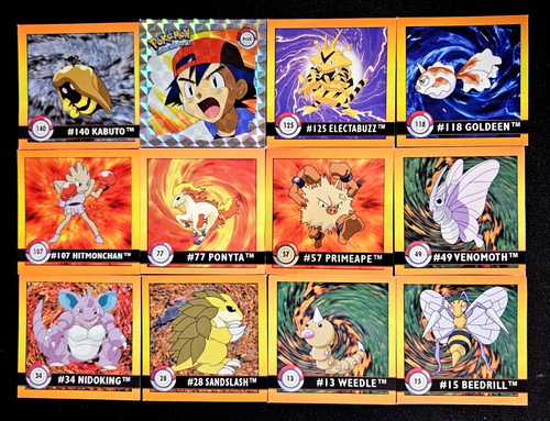1999 Vintage Pokemon Series 1 Artbox Stickers - Lot of 12 Different w ...