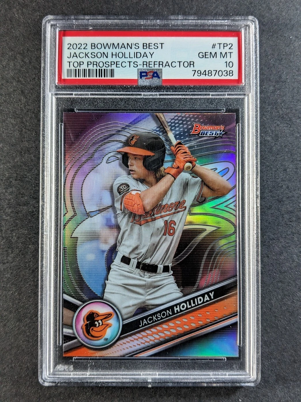 Jackson Holliday 2022 Bowman's Best #TP-2 Top Prospects - Refractor PSA ...