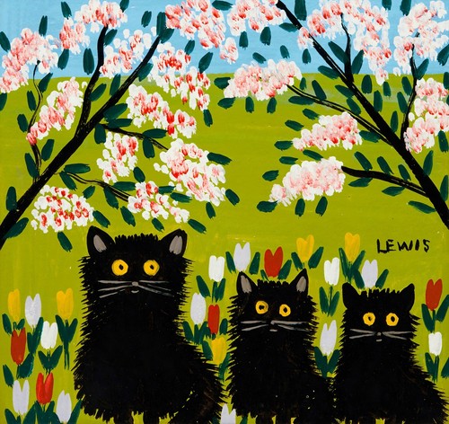 Maud Lewis: Three Black Cats (1955) 22x30 Archival Quality Fine Art ...