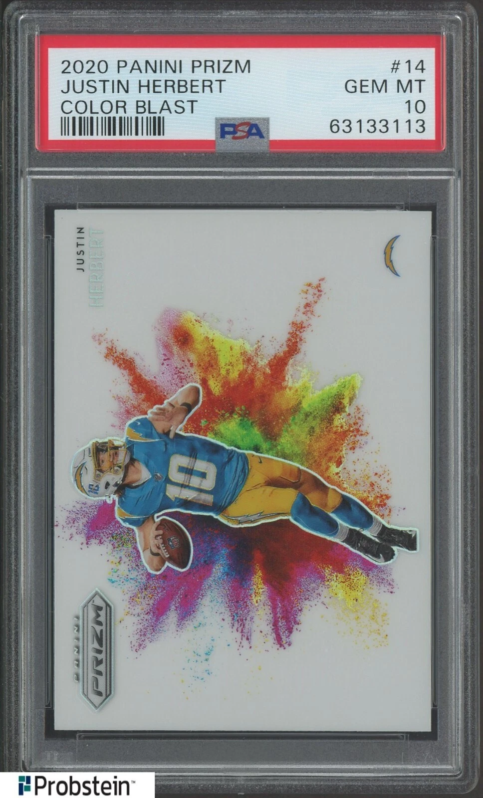 Justin Herbert 2020 Prizm #14 Color Blast /(SSP) Price Guide - Sports ...