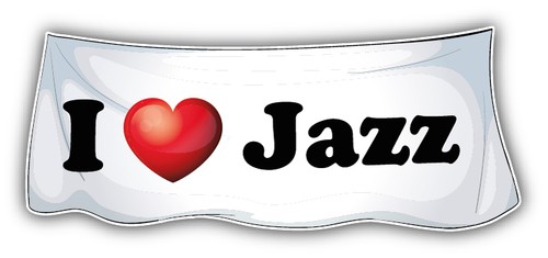 I Love Jazz Textile Slogan Car Bumper Sticker Decal 6'' x 3'' | eBay