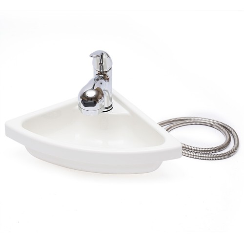 Wall Mount Corner Bathroom Sink Acrylic Triangle Sink with Faucet ...