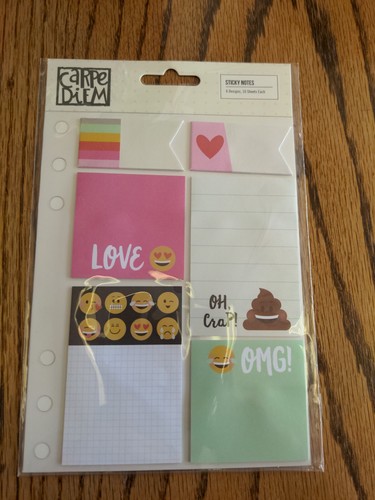 Carpe Diem Planner Sticky Notes 6 Designs 10 Each Design NEW | eBay