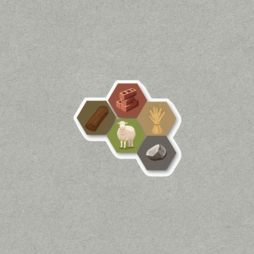 Resource Tile Sticker Pack - Brick, Sheep, Wood, Stone for Settlers of ...