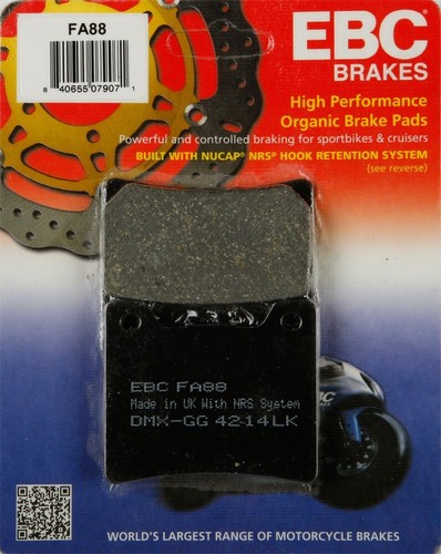 EBC FA88 Pads - Organic High Perf Brake Pads for Motorcycle 1 Pair ...