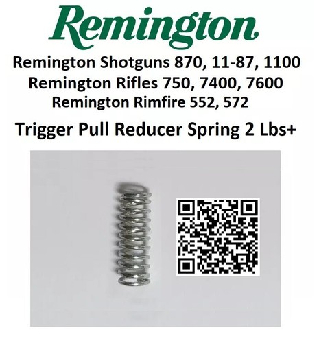 Remington Trigger Pull Reducer Spring, Shotguns & Rifles 870, 750, 552 ...
