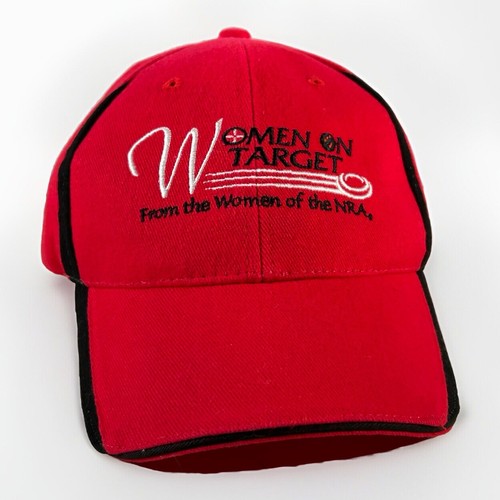 Women On Target NRA Hat Cap Strap Back Red Adjustable Skeet Shooting | eBay