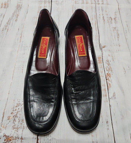 Vintage Cole Haan Black Leather Loafers Made in Italy Size 9 AAAA ...