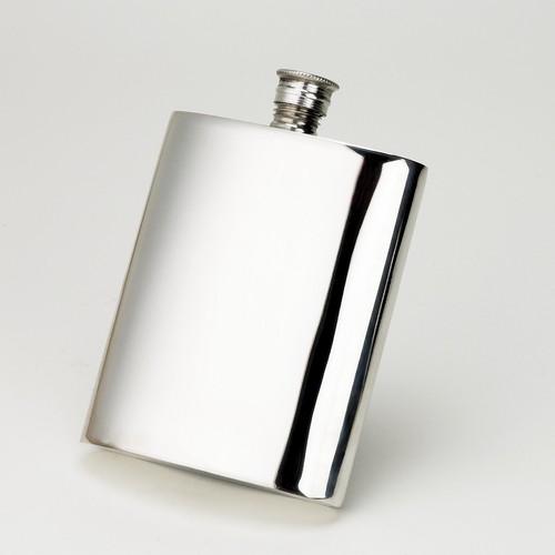 4 oz. English Pewter Flask With High Polished Finish, Engraved Free ...