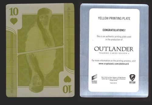 Outlander Season 4 Yellow Metal Printing Plate Chase Card 10 Hearts ...