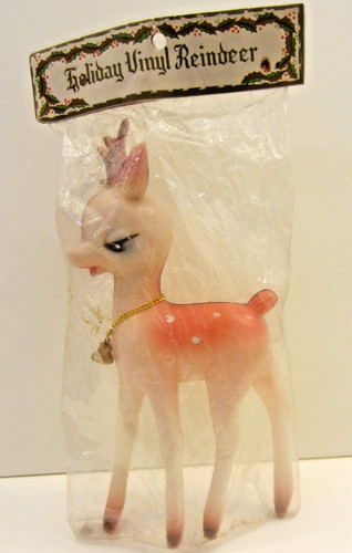 Vintage 1950's Soft Plastic Hong Kong Christmas Sleepy Eye Reindeer ...