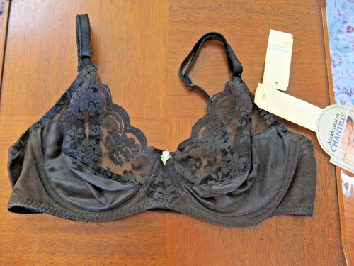 VTG NEW Deadstock Maidenform Chantilly Black Unlined Bra 36B Underwire ...