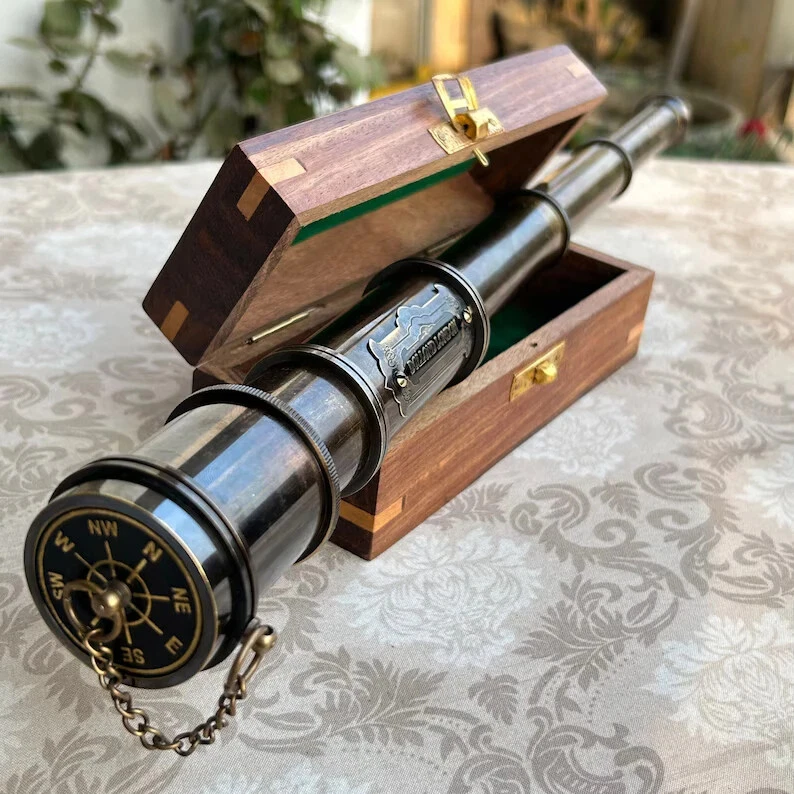 Brass Telescope Vintage 3 Inch - Portable Pirate Ship Style Zoomable ...