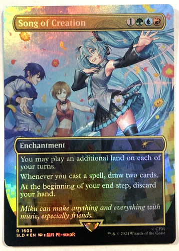 MTG Song Of Creation RAINBOW FOIL Secret Lair Hatsune Miku 1603 NM | eBay