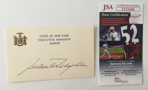 Nelson Rockefeller Signed Autographed 3x5 Governor Card JSA Certified ...
