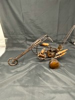 RARE MOTORCYCLE CUSTOM BIKE CHOPPER HandMade SCRAP GUN METAL MODEL ART ...